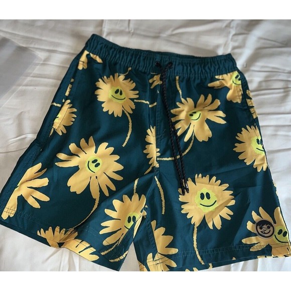 Neff | Swim | Neff Mens Board Swim Shorts Trunks Daisy Flower Green ...